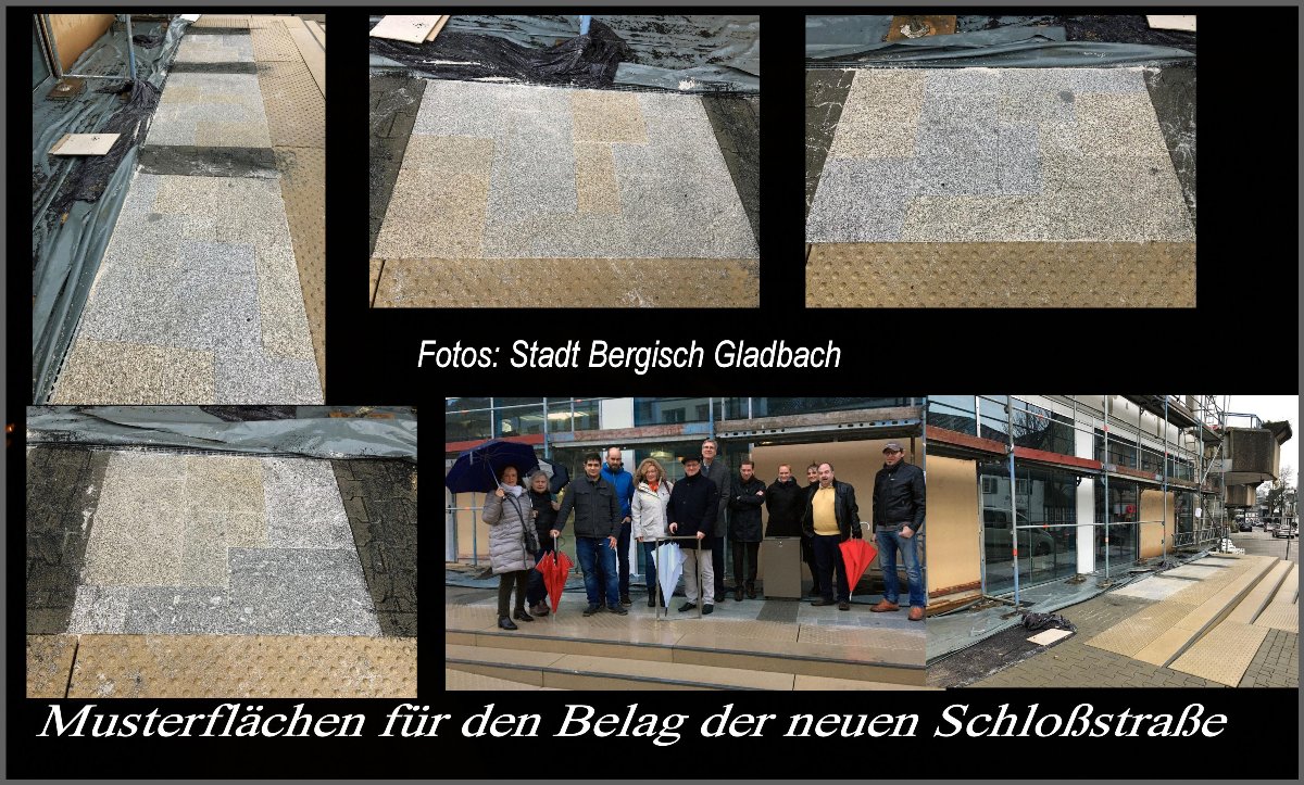 Musterflächen für Belag der neuen Schloßstraße | Bensberg Entdecken